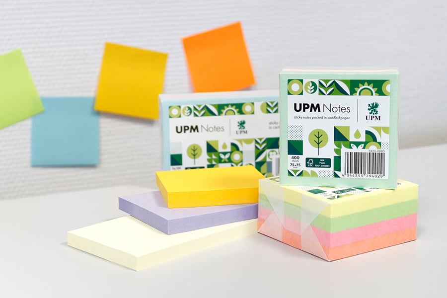 UPM Notes: Colaboración para crear un embalaje renovable para notas ...